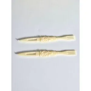 Unbranded | Accents | Cream Colored Floral Toothpick Cocktail Fork ...